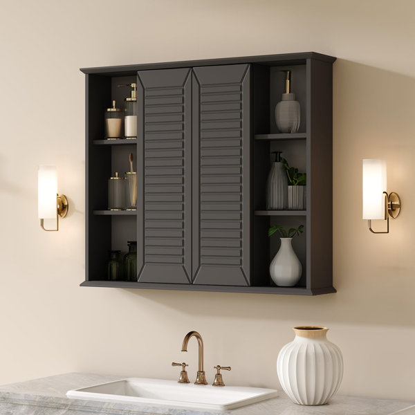 Ebern Designs 28X24” Sliding Door Fleta Mirror – Farmhouse Bathroom ...