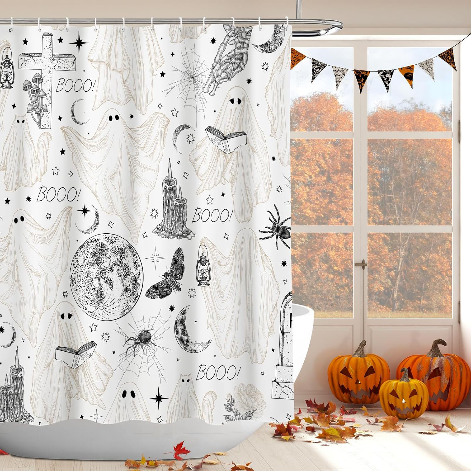 The Holiday Aisle® Kayjah Shower Curtain with Hooks Included | Wayfair