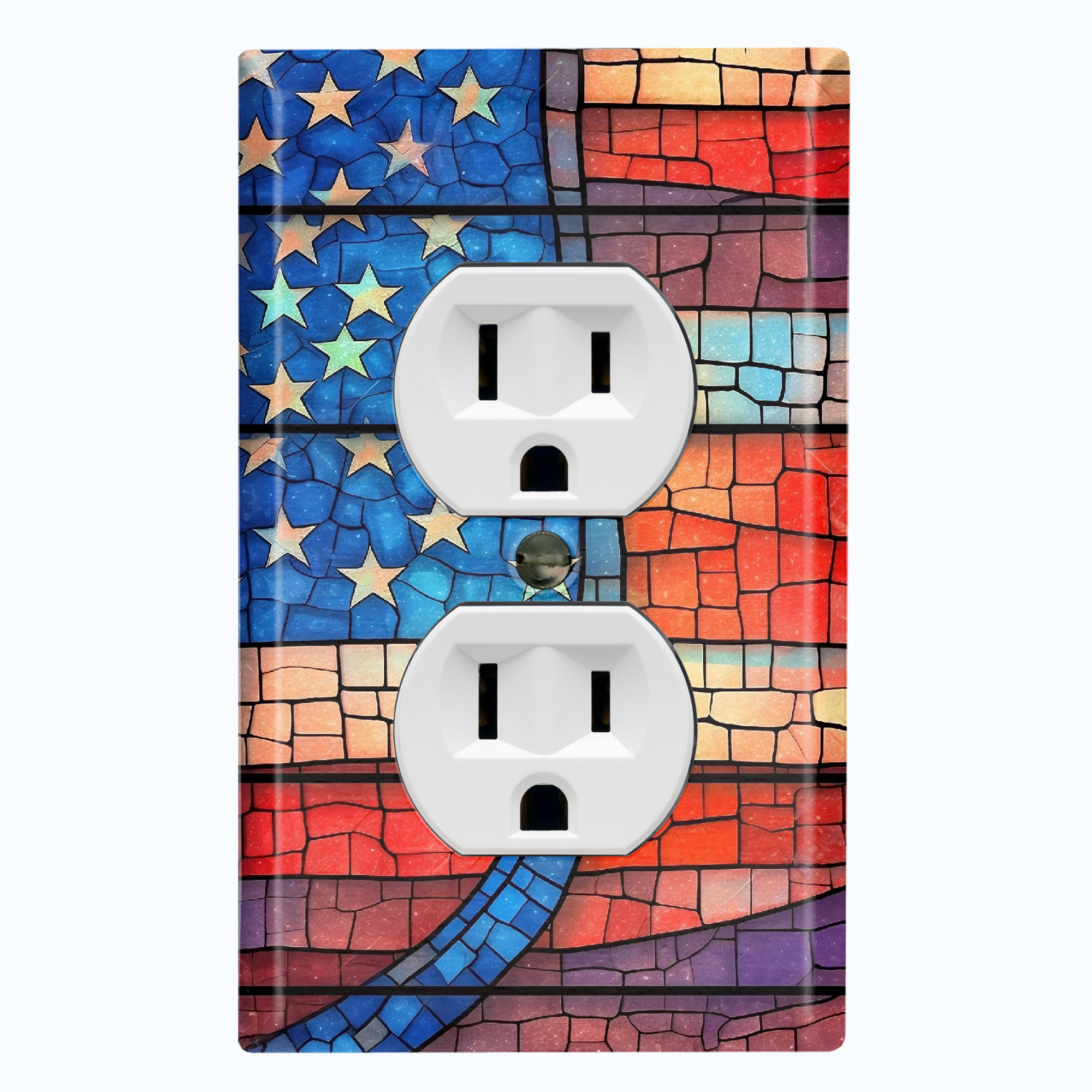 WorldAcc United States Flag Tile Glass Print USA Themed 1 - Gang Duplex ...