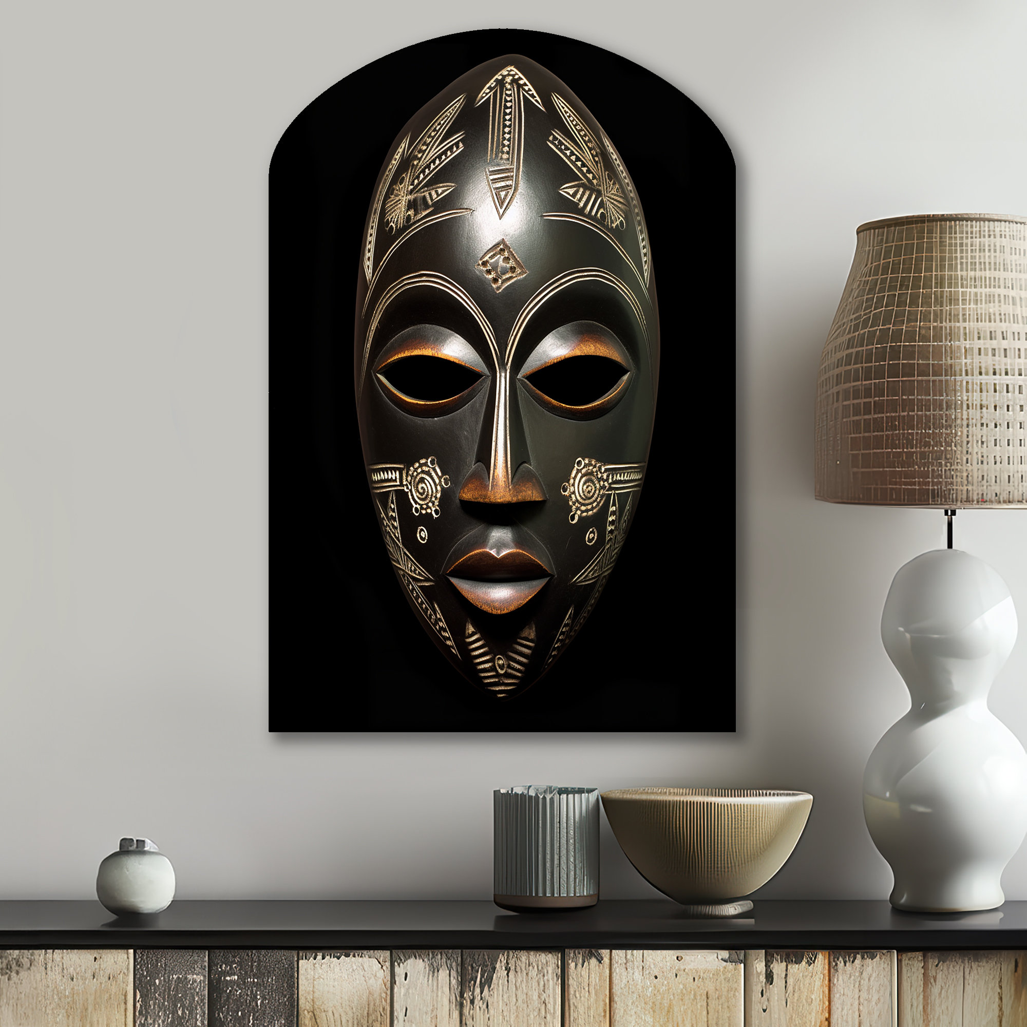 Design Art Ethnical Traditional African Mask V - African Tribal Arch ...