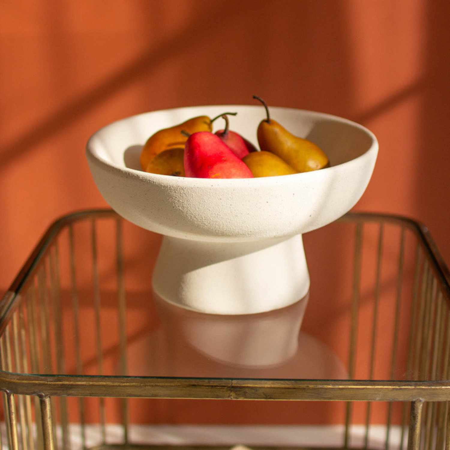 Latitude Run® Modern Round Short Ceramic Compote For Faux Fruit In ...
