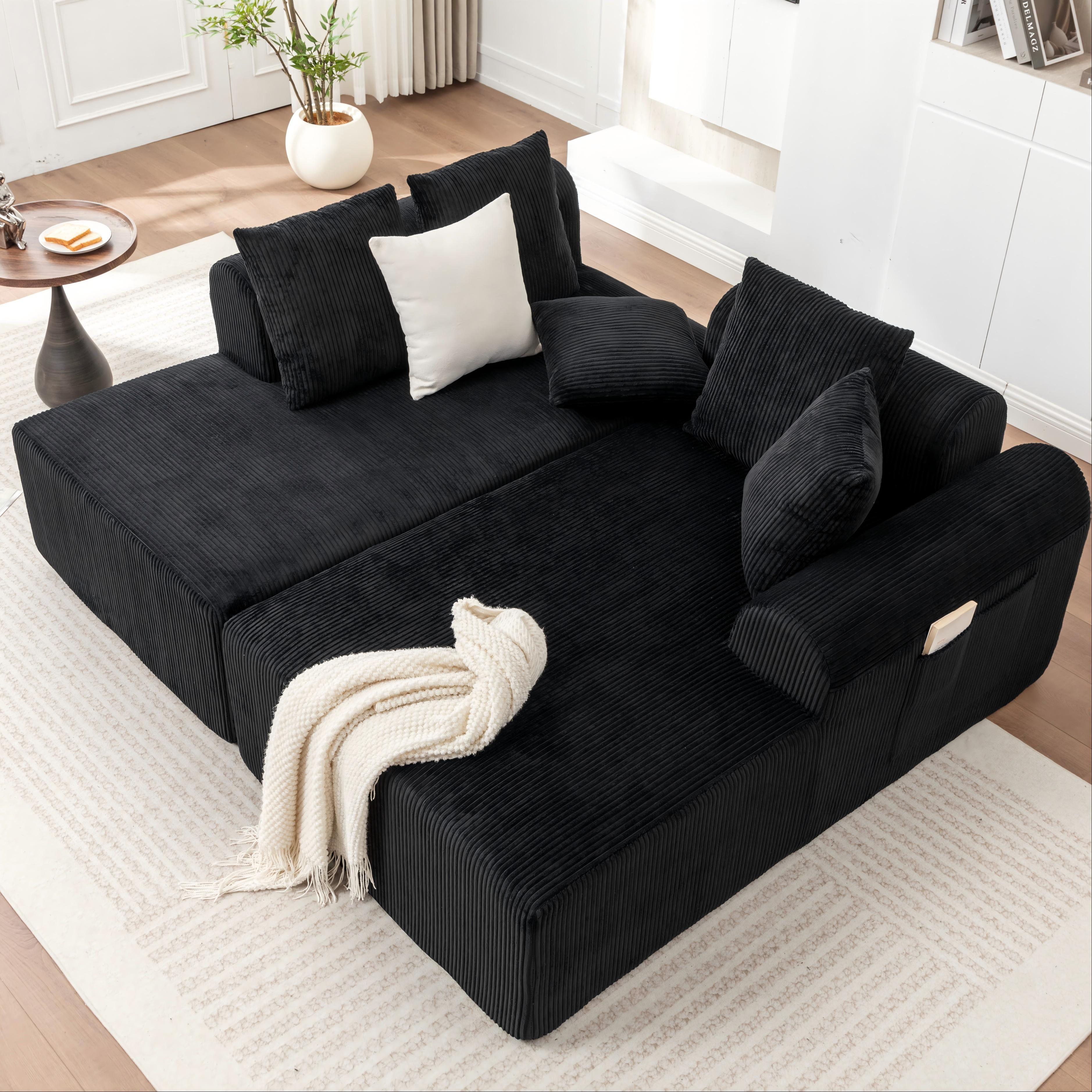 Wrought Studio™ 108"Cloud Boneless Couch,Modular Sectional Sofa With ...