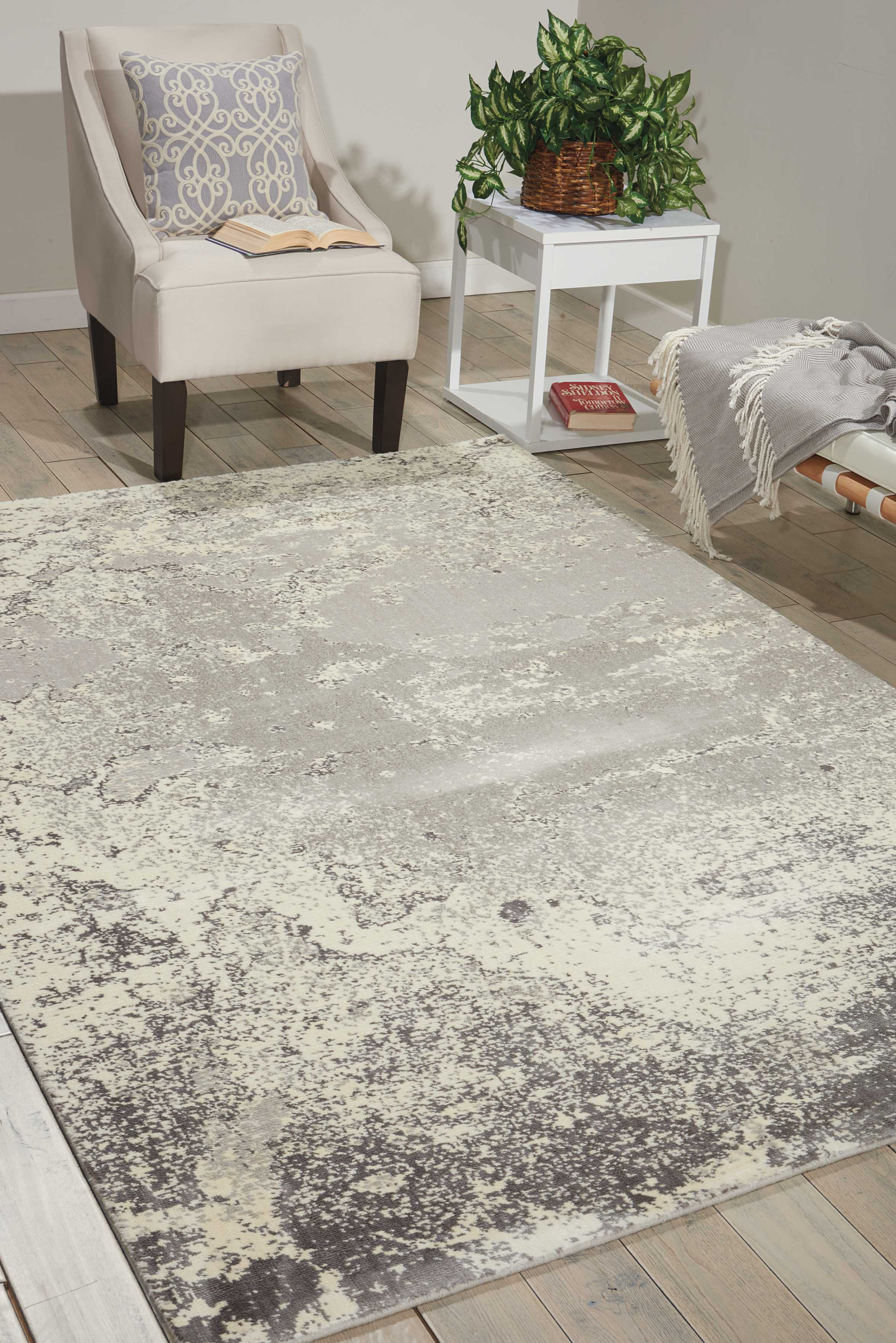 17 Stories Cannes Abstract Modern Gray Area Rug | Wayfair