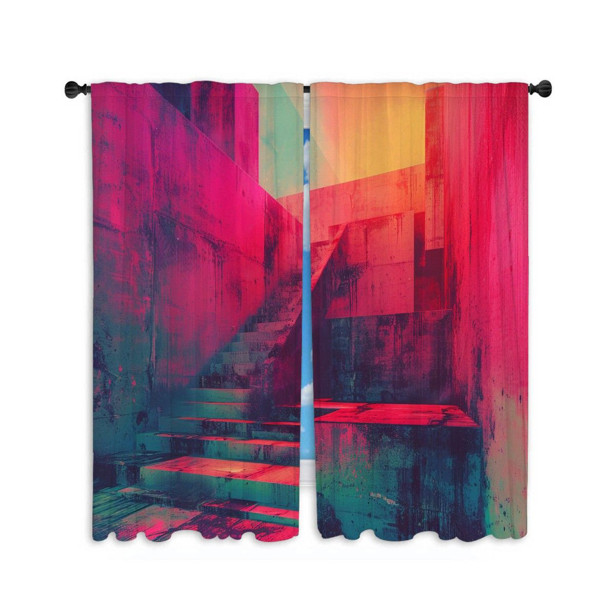 Loon Peak Architecture Window Curtains Structures Urban Drapes - 2 ...