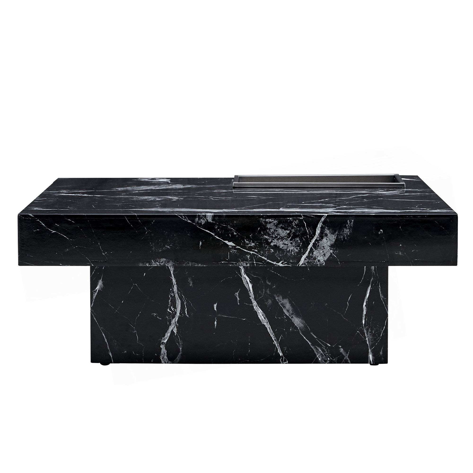 Brayden Studio® Modern and Practical Coffee Table with Black Patterns ...