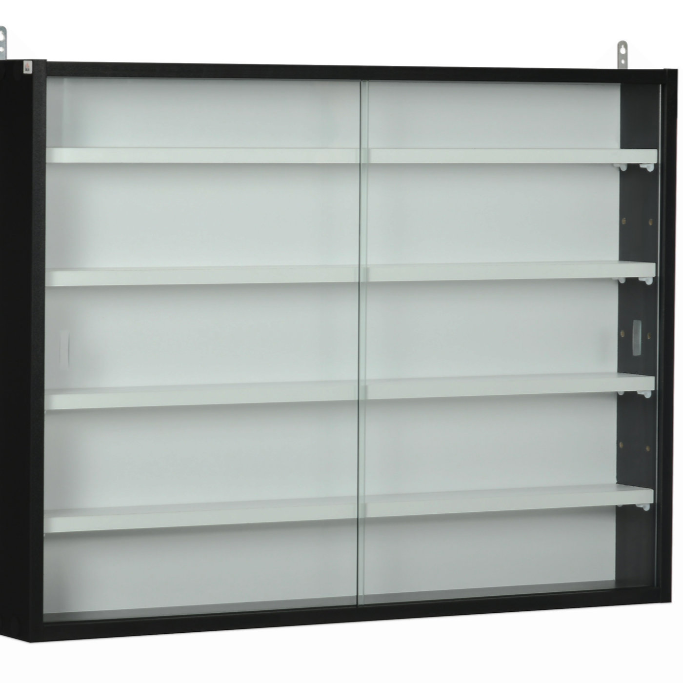 Ebern Designs 5-Tier Display Cabinet Glass Display Case With 2 Doors ...