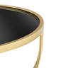 Ivy Bronx Modern Side Table With Black Mirror Appearance And Golden ...