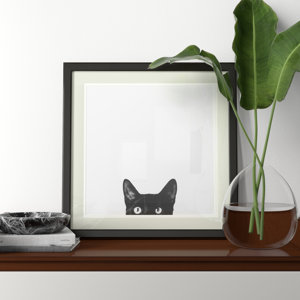 Latitude Run® 'Curiosity (Cat)' - Picture Frame Photograph Print on ...