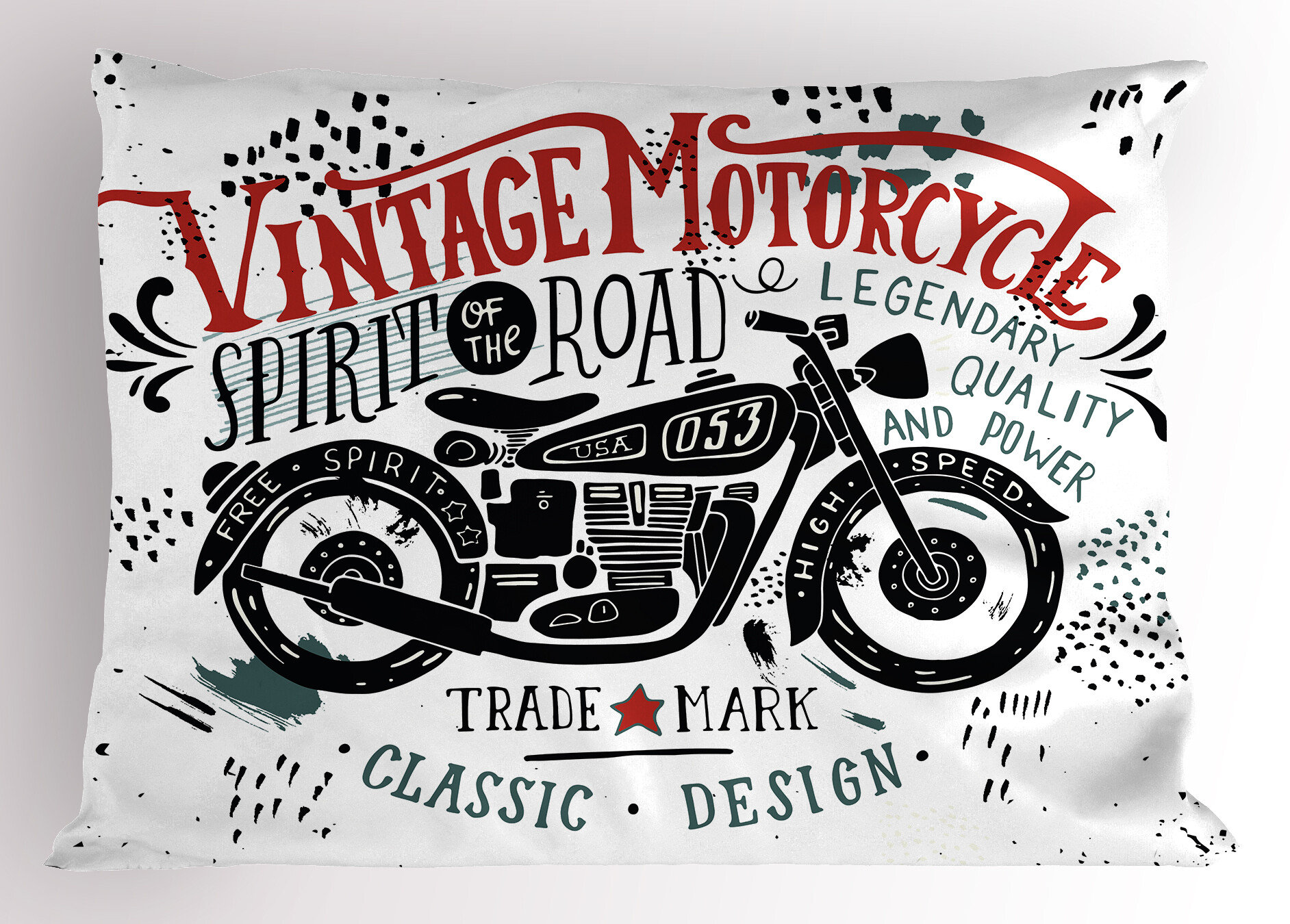 Ambesonne Motorcycle Pillow Sham 2 Pack Free High Speed Slate Blue ...