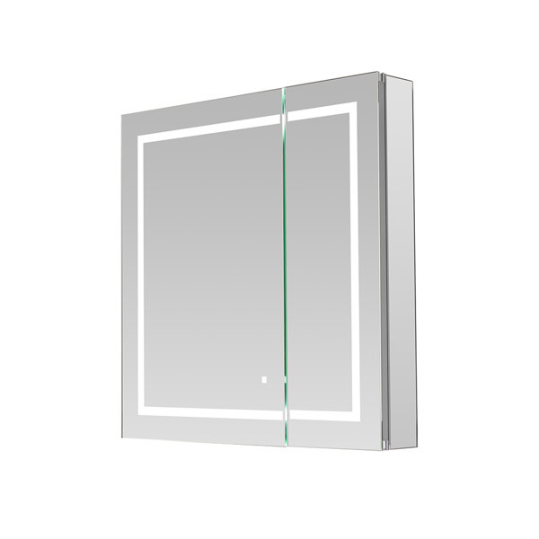 Ivy Bronx Jedidja 30"x30" LED Medicine Cabinet Defogger, 3X Vertically ...