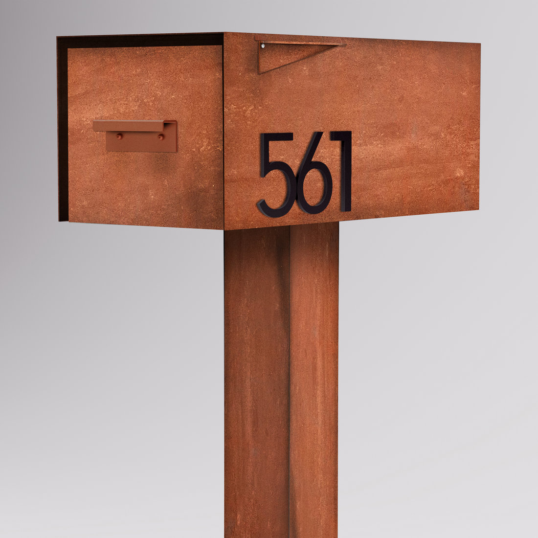 Post & Porch Malone Post Mounted Mailbox (Corten Steel) - Wayfair Canada