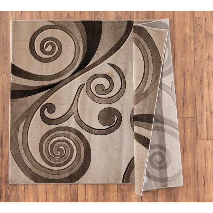 Wrought Studio Adonia Abstract Beige Area Rug | Wayfair