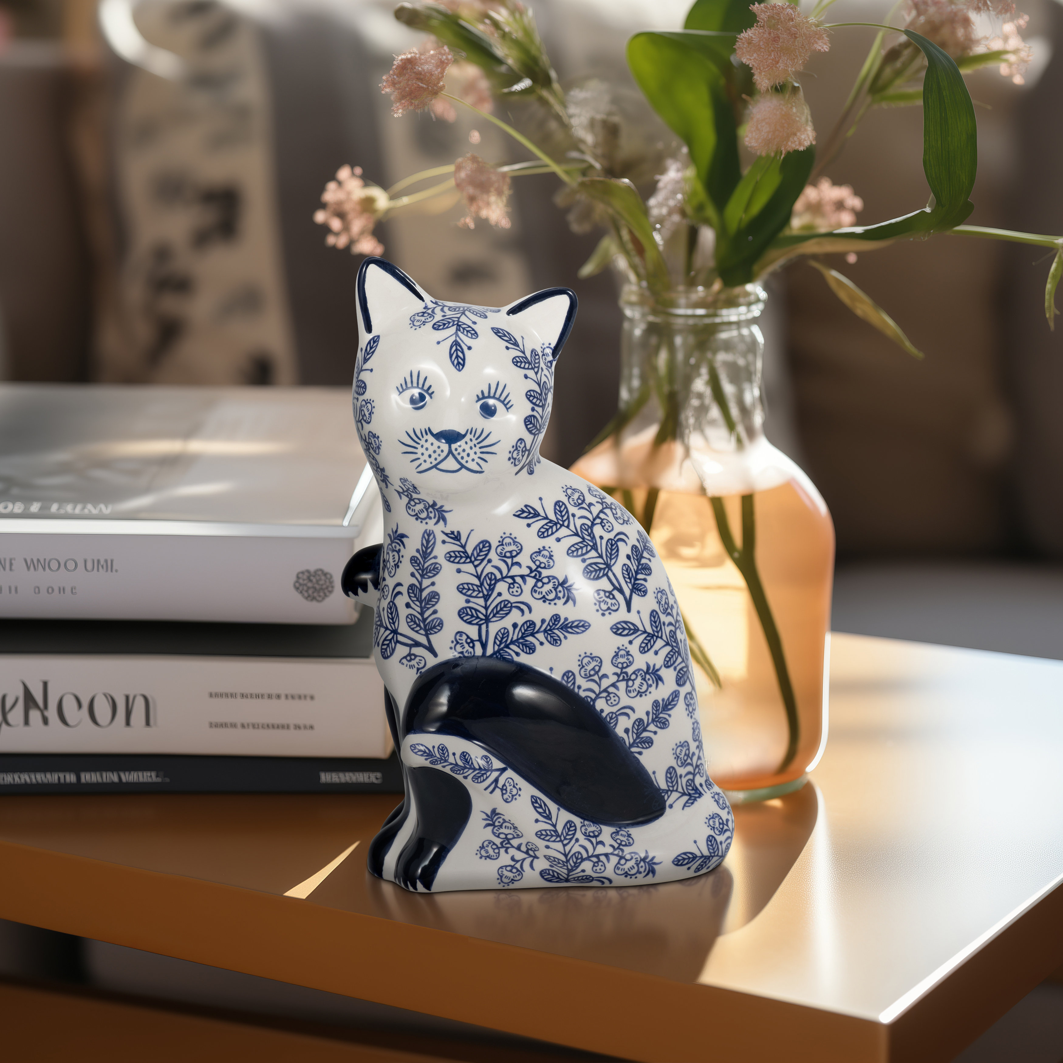 Winston Porter Ceramic Cat Sculpture Contemporary Vintage Style ...