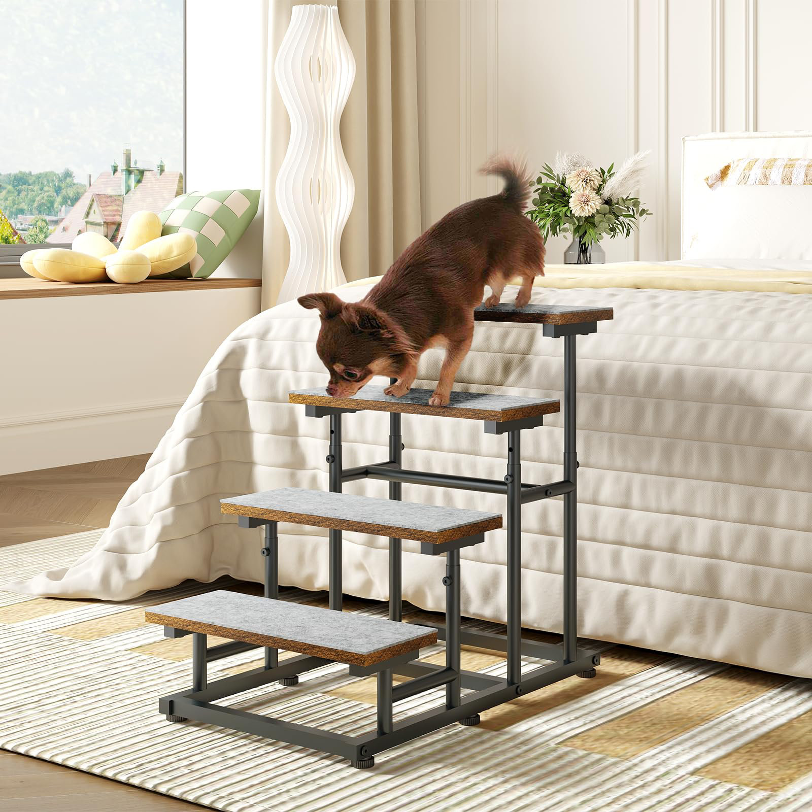 Archie & Oscar™ Adjustable Wooden Pet Stairs – Transformable 4-Tier ...