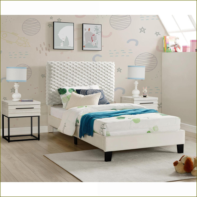 Red Barrel Studio® Bedroom Set, Findlay 3-Piece Twin Plush Upholstered ...