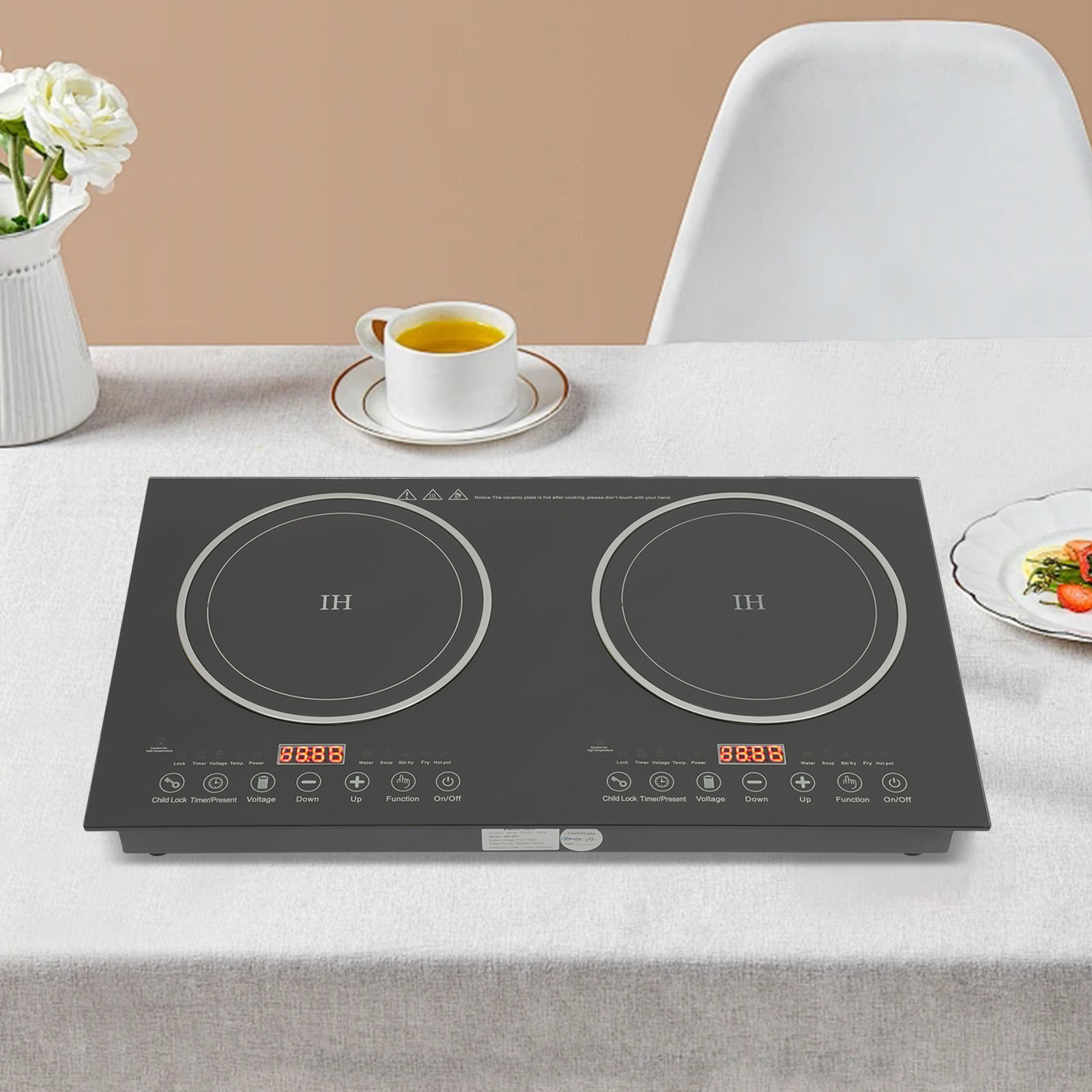 CNCEST 2400W Electric 2 Burner Induction Cooktop - Wayfair Canada