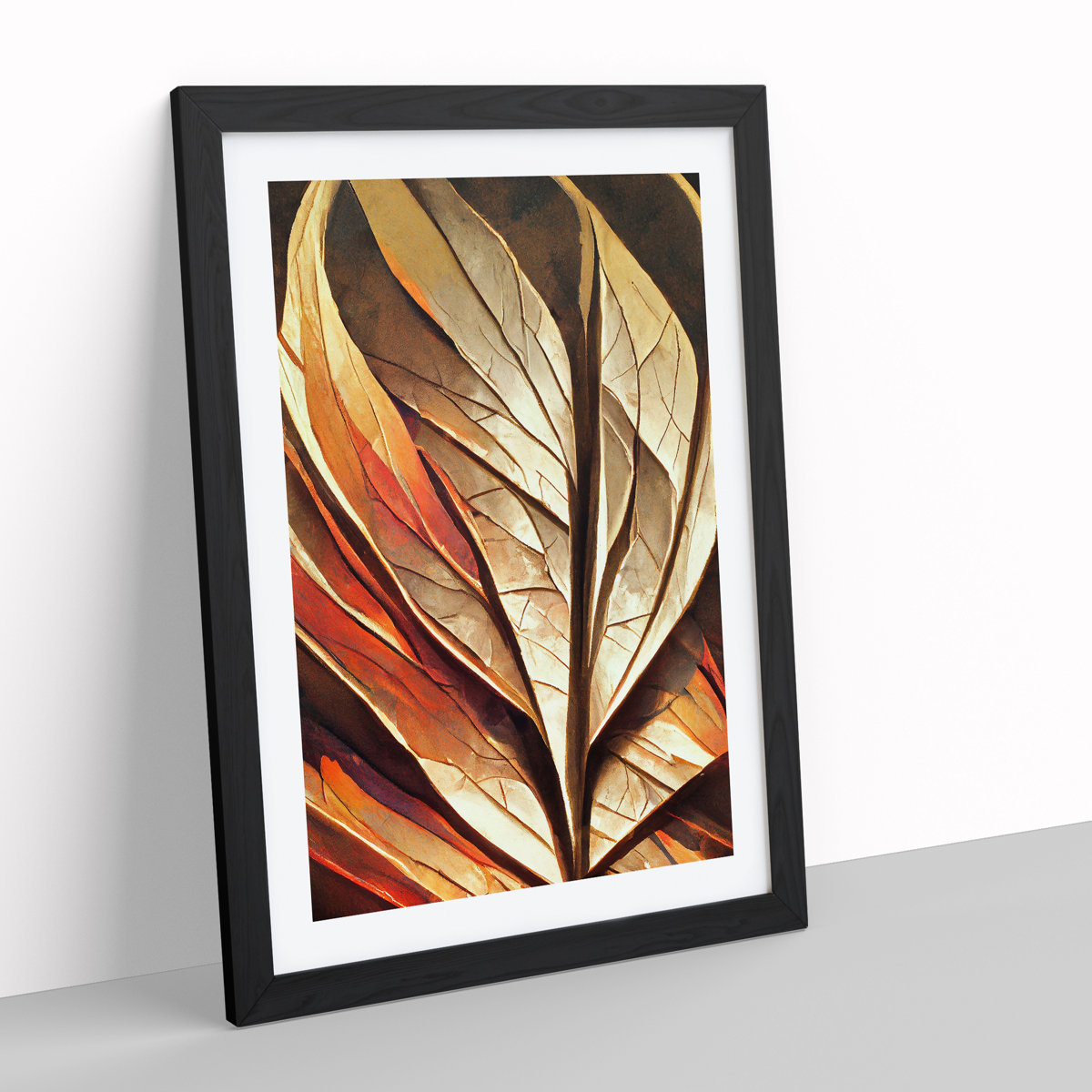 17 Stories Abstract Autumn Leaf No.1 - Picture Frame Graphic Art ...