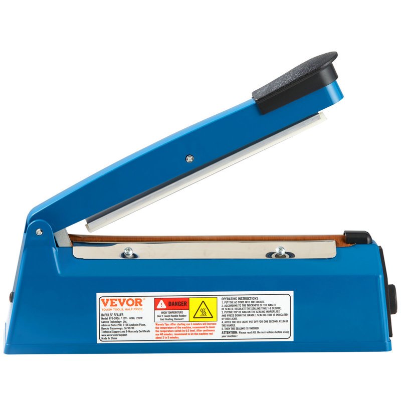 VEVOR 8" ABS Hand Impulse Heat Sealer Machine Poly Bag Sealing for ...
