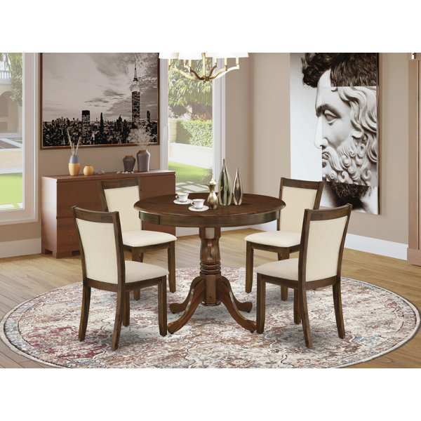 Alcott Hill® Jevale 5-Pc Dining Set Includes a Round Wooden Table and 4 ...