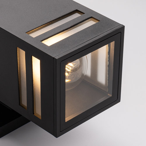 Hokku Designs Adeen 12" Modern Outdoor Wall Light In 2 Lights With ...