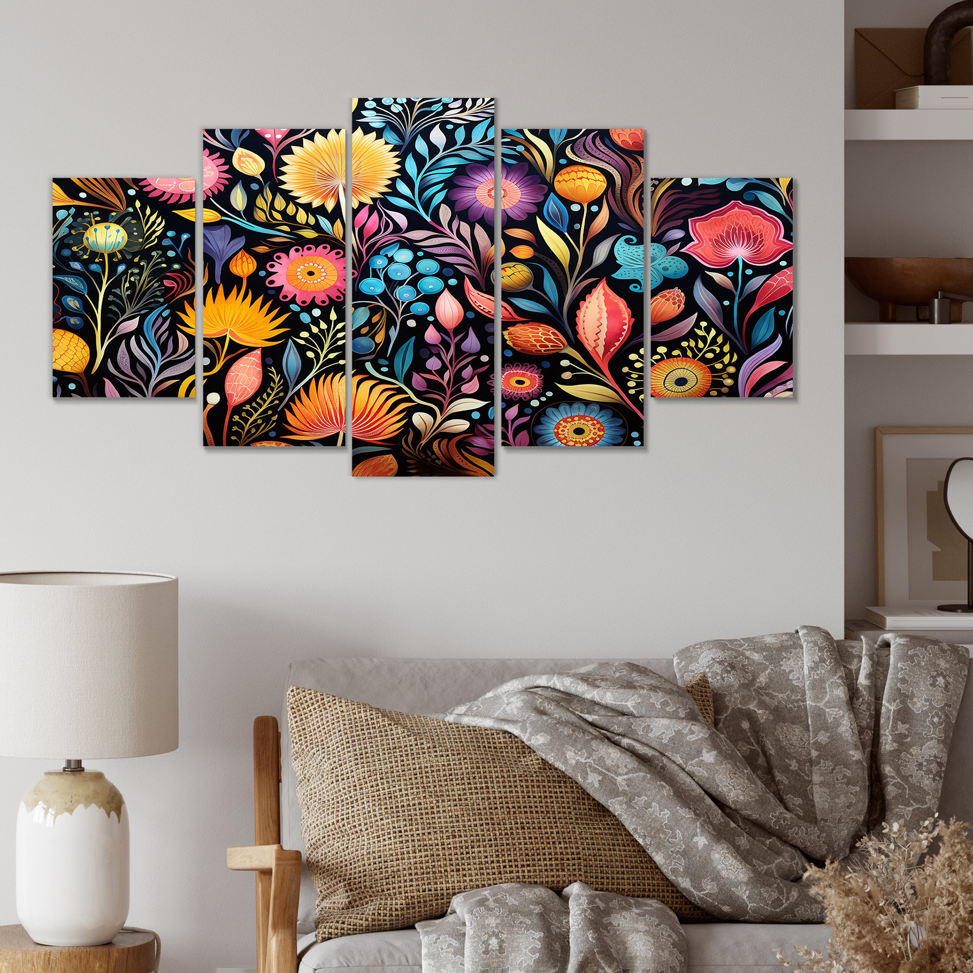 Lark Manor™ Coral Marine Treasures Pattern - Coral Multipanel Wall Art ...