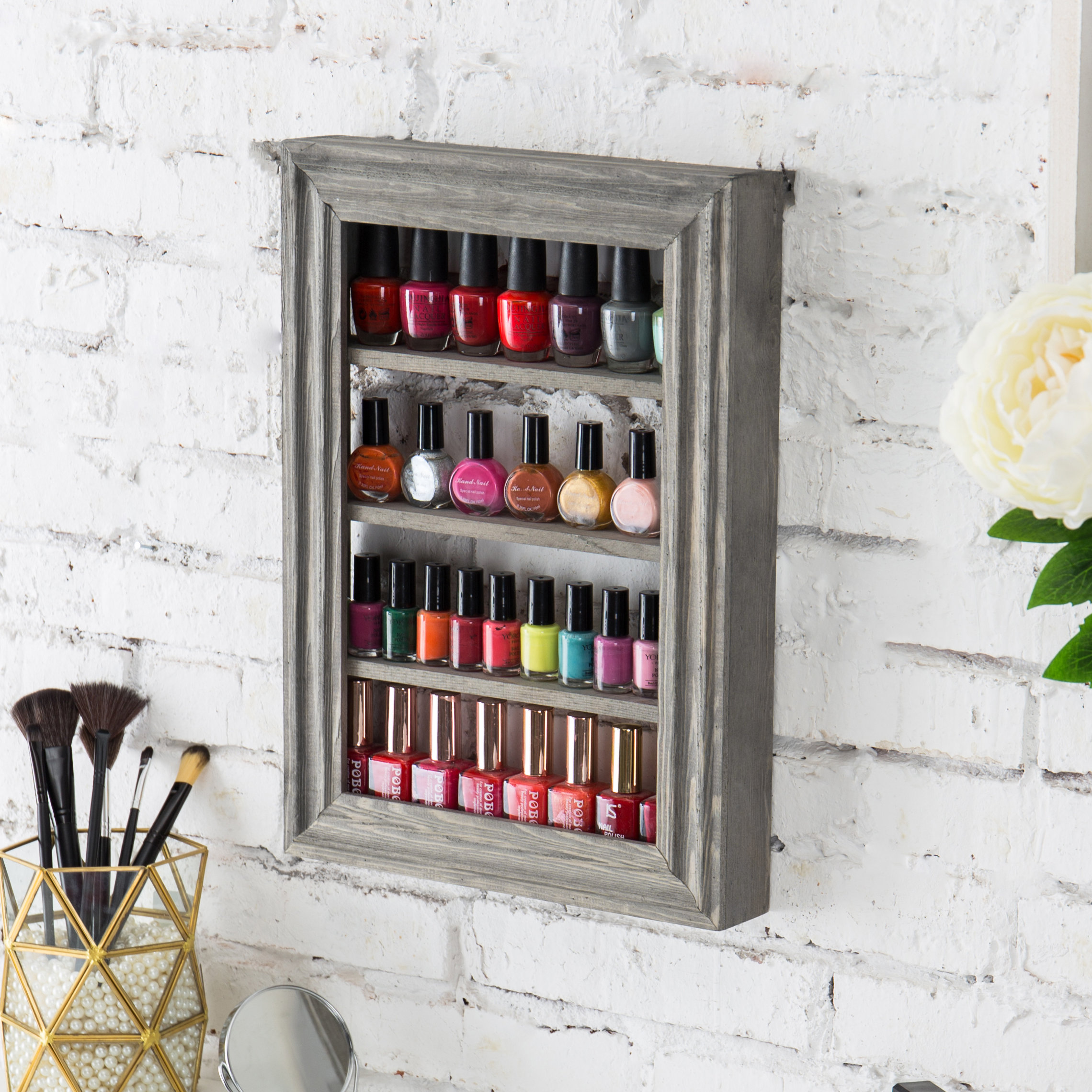 August Grove® Bergstrom Nail Polish Rack Makeup Organizer & Reviews ...