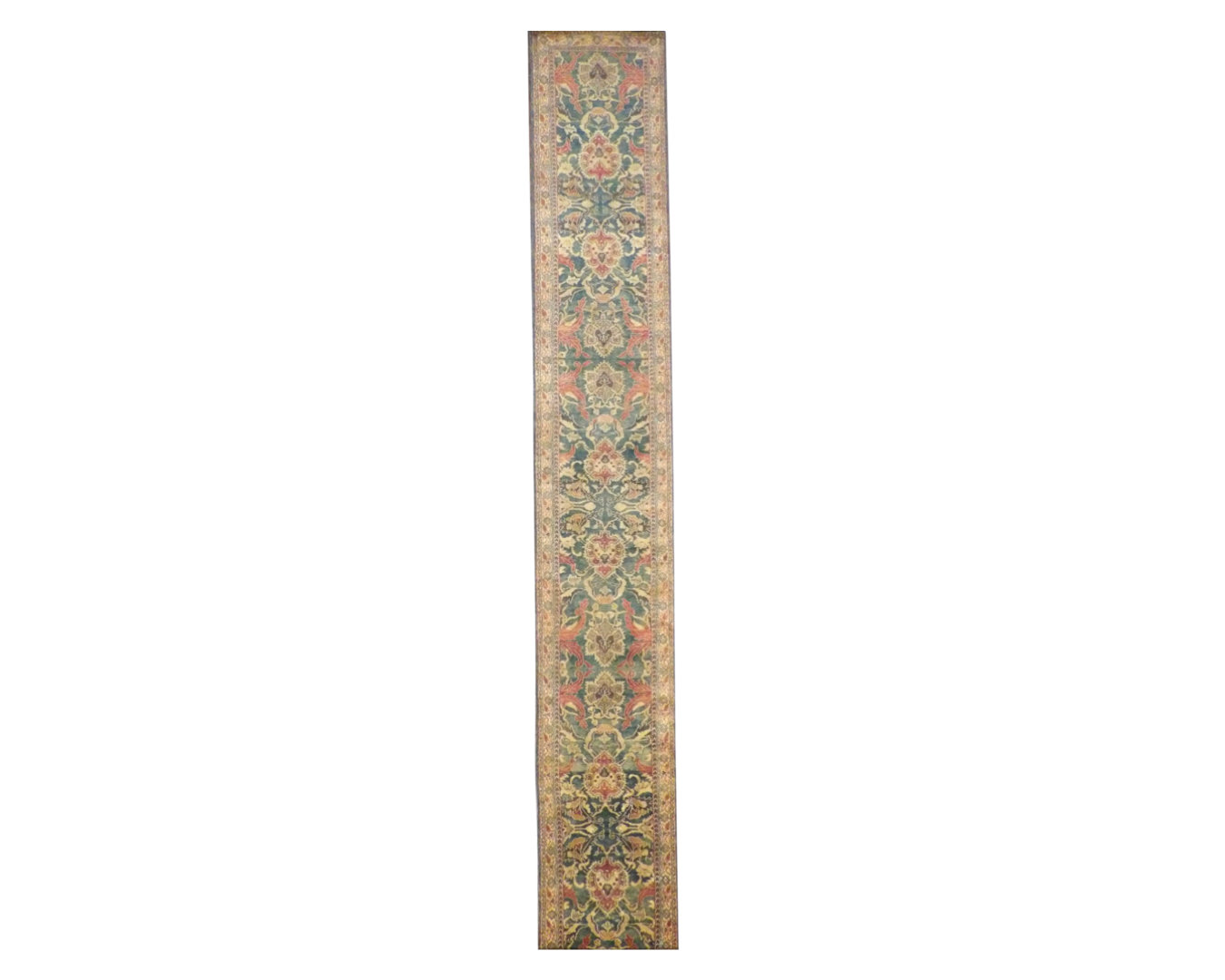Isabelline Caydee One-of-a-Kind 3' x 22' Area Rug in Green/Gold/Red ...