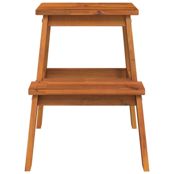 Red Barrel Studio® 2 Step Stool 15.7"x15"x19.7" Solid Wood Acacia | Wayfair