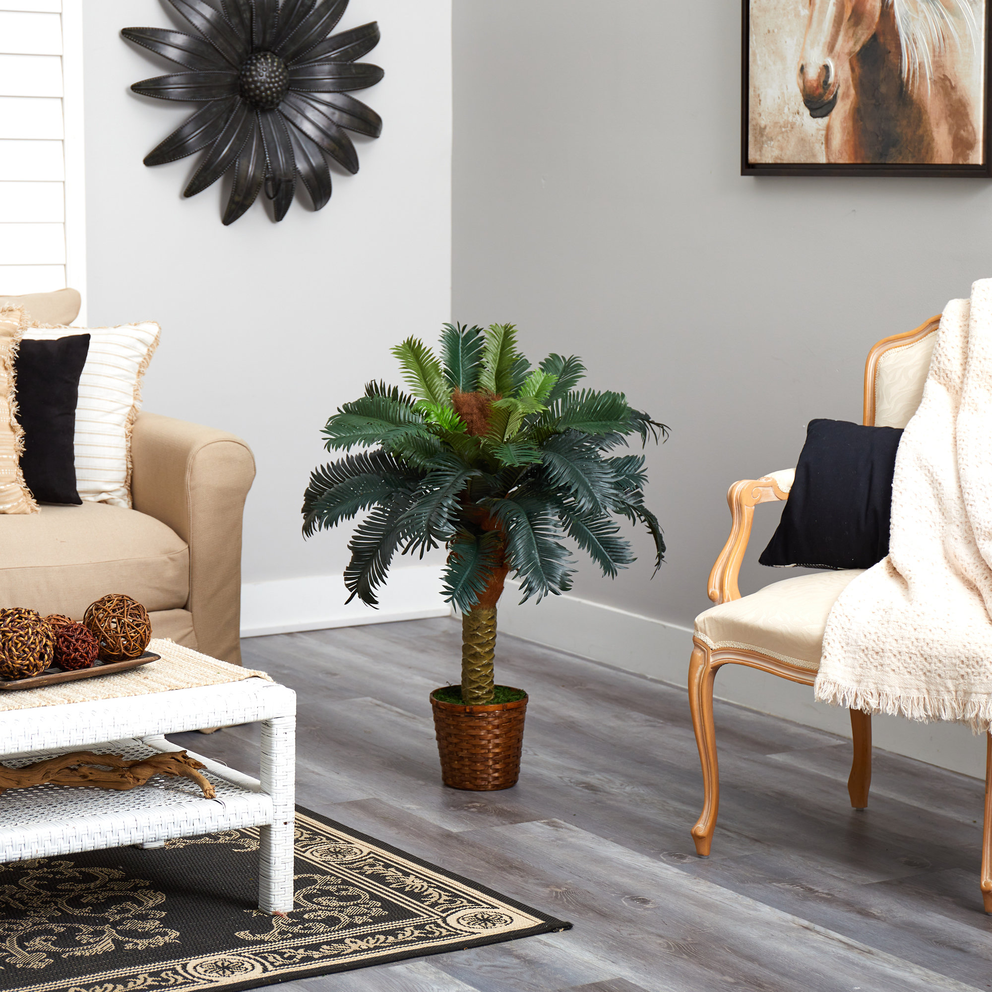 Primrue 36" Artificial Palm Tree in Planter | Wayfair