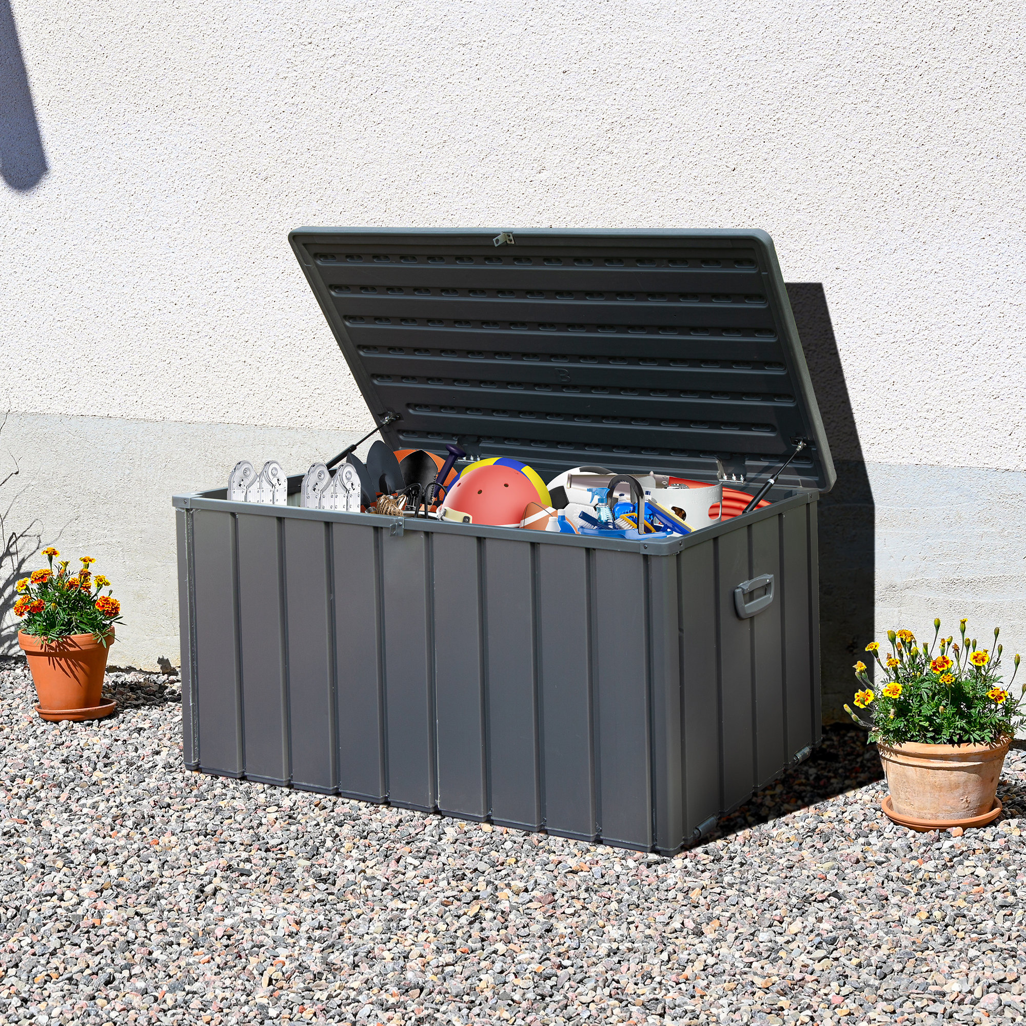 NFusion James Outdoor 120-Gallon Storage Deck Box with Lockable Lid ...