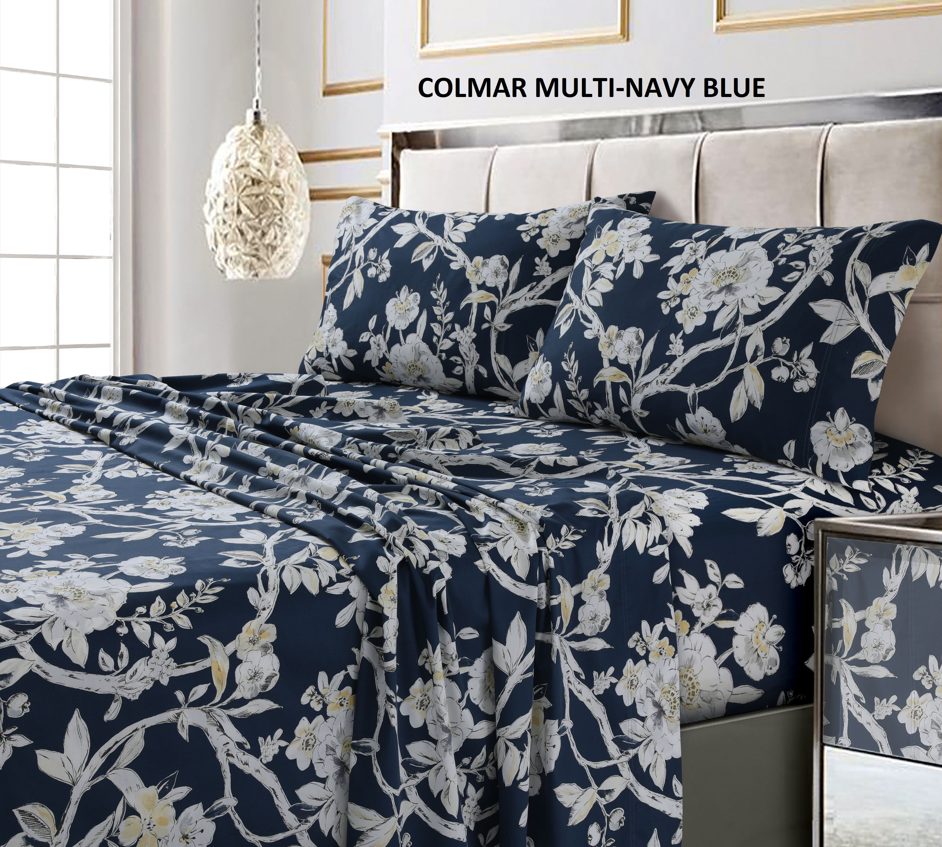 Tribeca Living Printed 300 Thread Count Sheets 300 Thread Count 100% ...