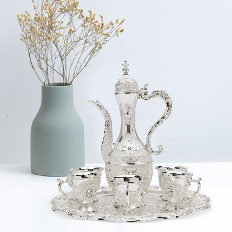 House Of Hampton® Graidy 8.45oz. Floral Teapot Set For 6 | Wayfair