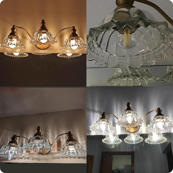 Rosdorf Park Vintage Bathroom Vanity Light Fixture, 3 Lights Bathroom ...