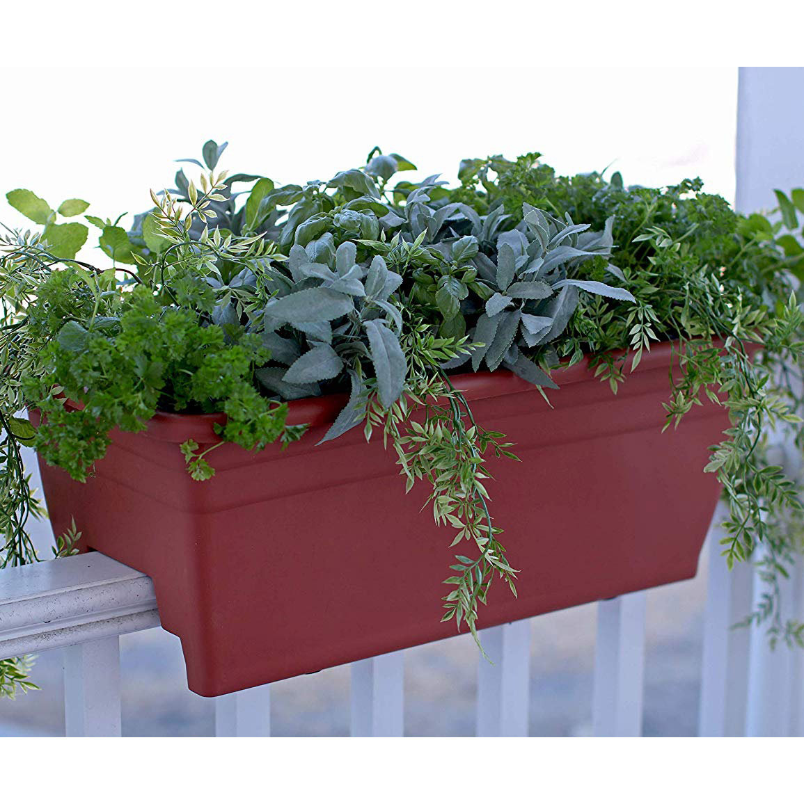 Wakefield HC Companies 12In Railing Planter, Chocolate & Wakefield 1Lb ...
