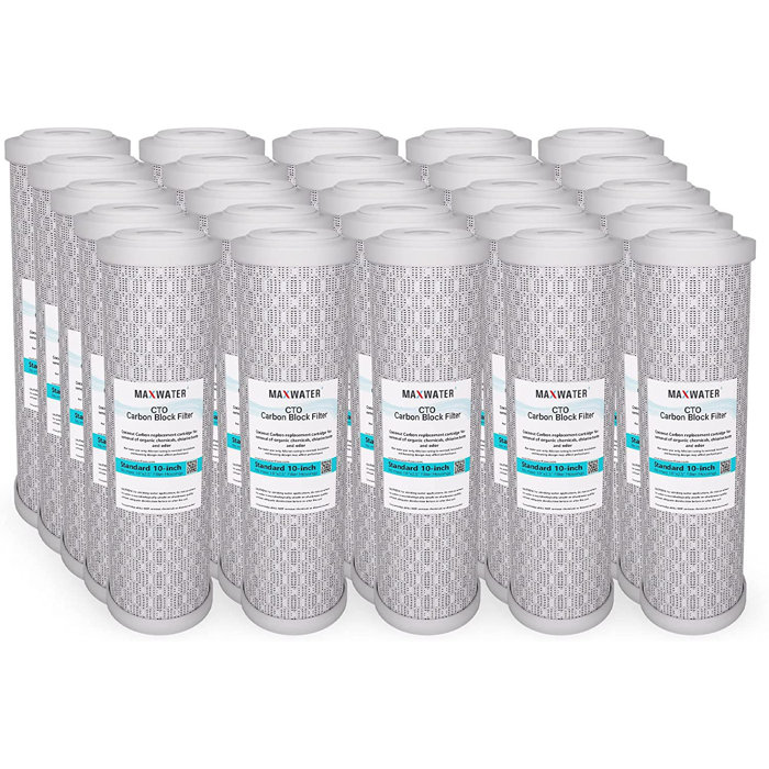 Max Water 10 inch x 2.5 inch, 5 Micron CTO Reverse Osmosis Replacement ...