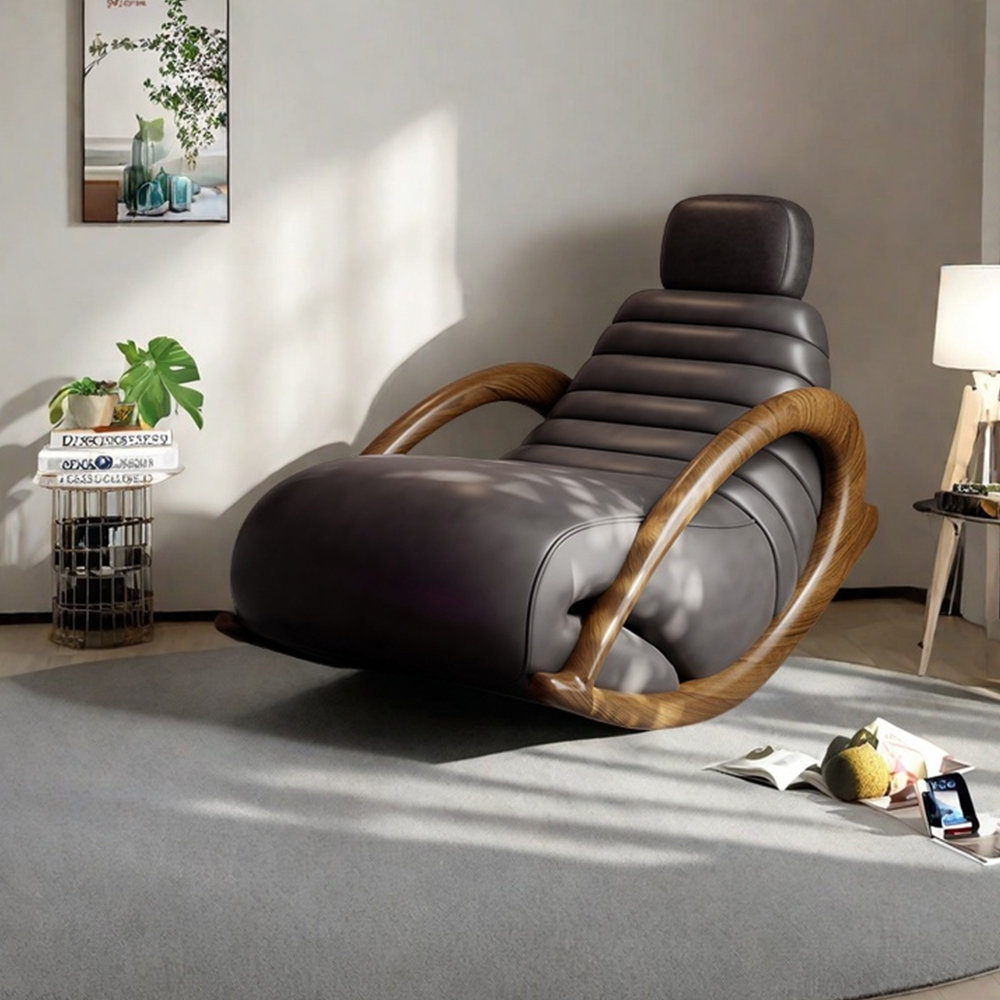 PPEDKS Ergonomically designed faux leather rocking chair - Wayfair Canada