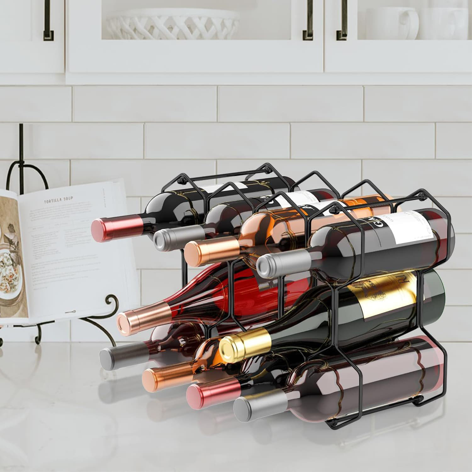 Belfry Kitchen Counter Top Wine Rack, Freestanding Metal Wine Rack ...