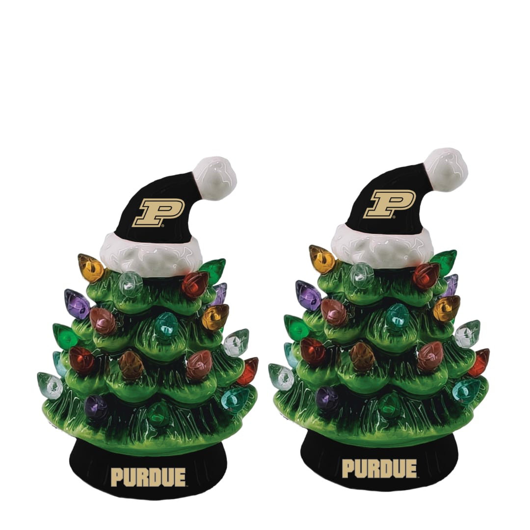 Charlton Home® 4" Mini LED Tabletop Christmas Tree, Purdue University ...
