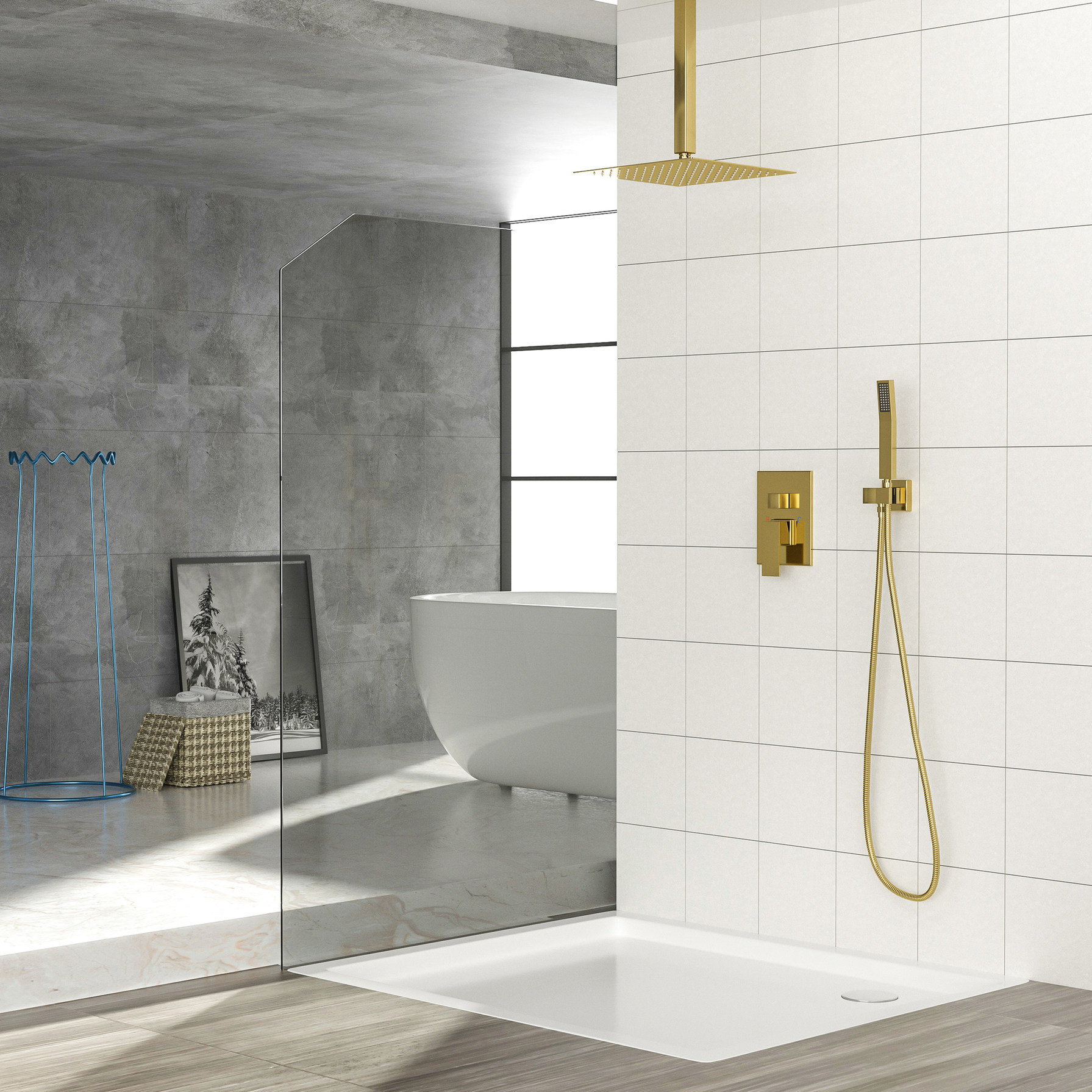TUOXIN 16 Inch Square Shower System - Dual Head With Easy Installation ...