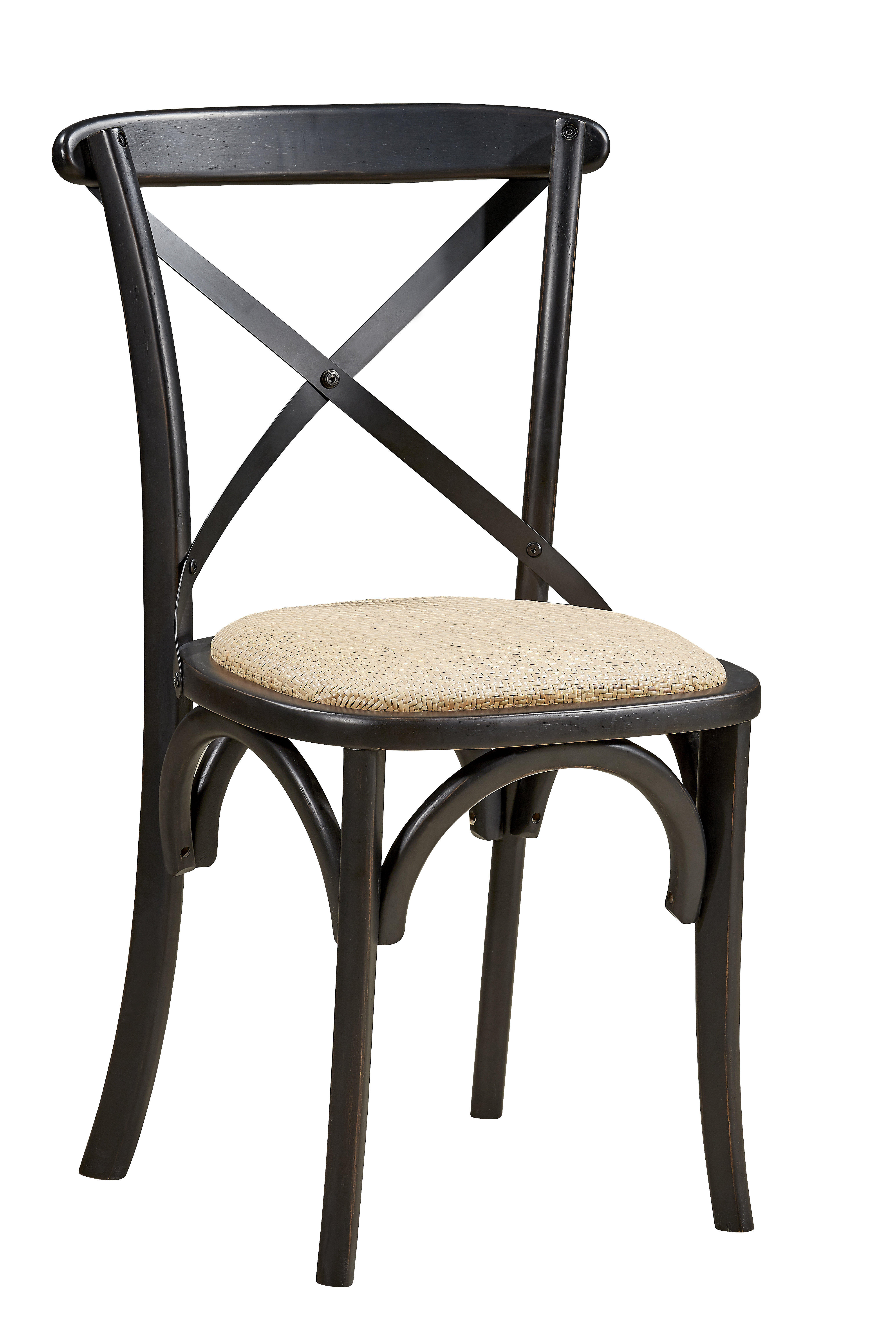 Rosalind Wheeler Darique Solid Wood Cross Back Side Chair | Wayfair
