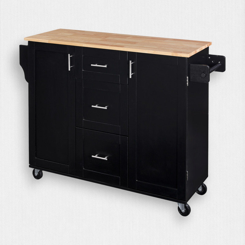 Red Barrel Studio® Jeremyh Solid Wood Top Kitchen Island | Wayfair