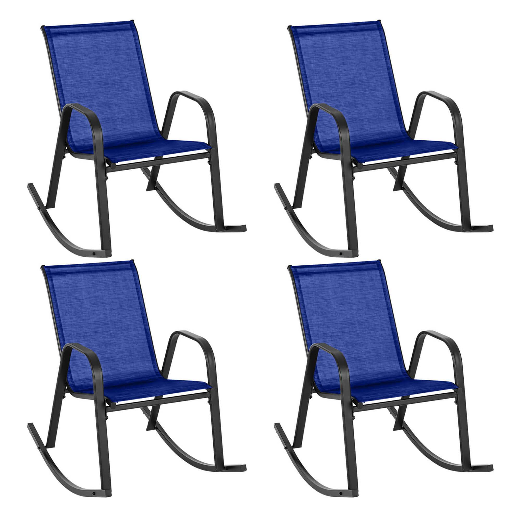 Lark Manor 4 Pcs Patio Rocking Chair Heavy-Duty Metal Rocker Outdoor ...