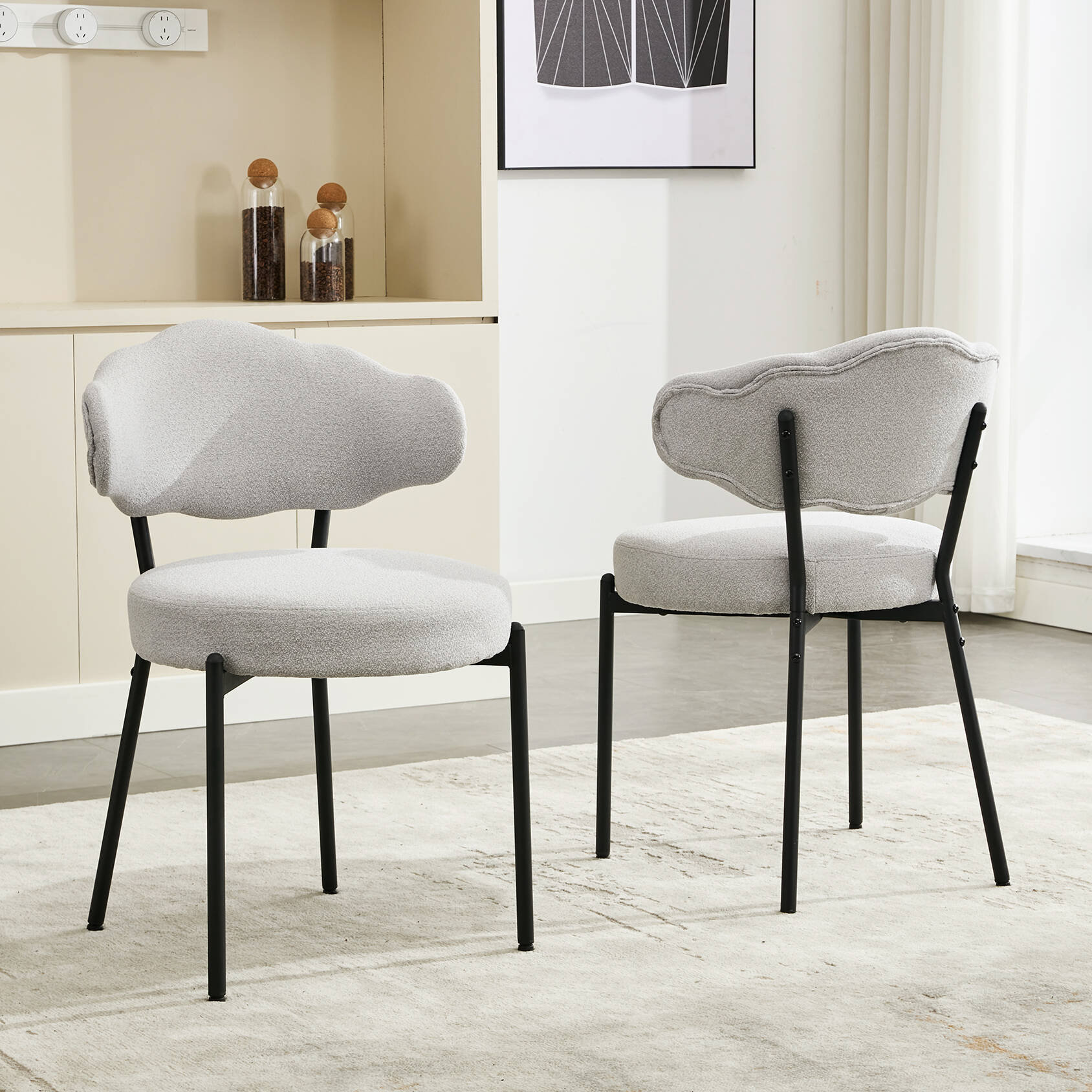 Everly Quinn Dining Chairs Set of 2, Modern Waterproof Dining Chairs ...