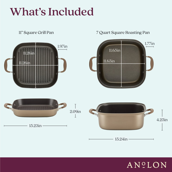 Anolon Advanced Home Hard Anodized Nonstick Two Step Meal Cookware Set ...
