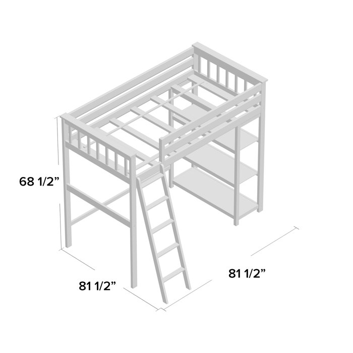 Trule Foote Twin Drawer Loft Bed with Shelves & Reviews | Wayfair