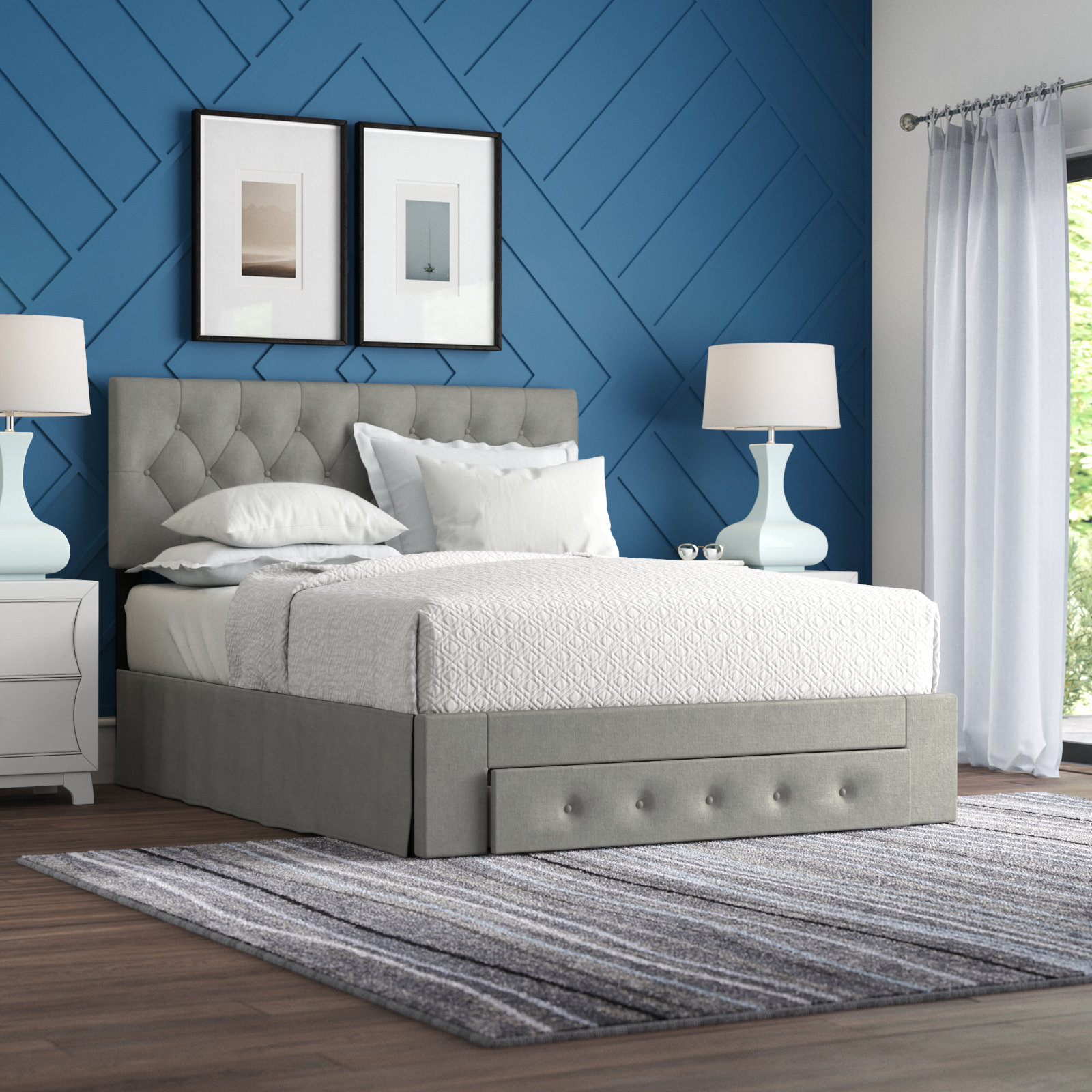 Lark Manor™ Allegretto King Tufted Upholstered Storage Panel Bed ...