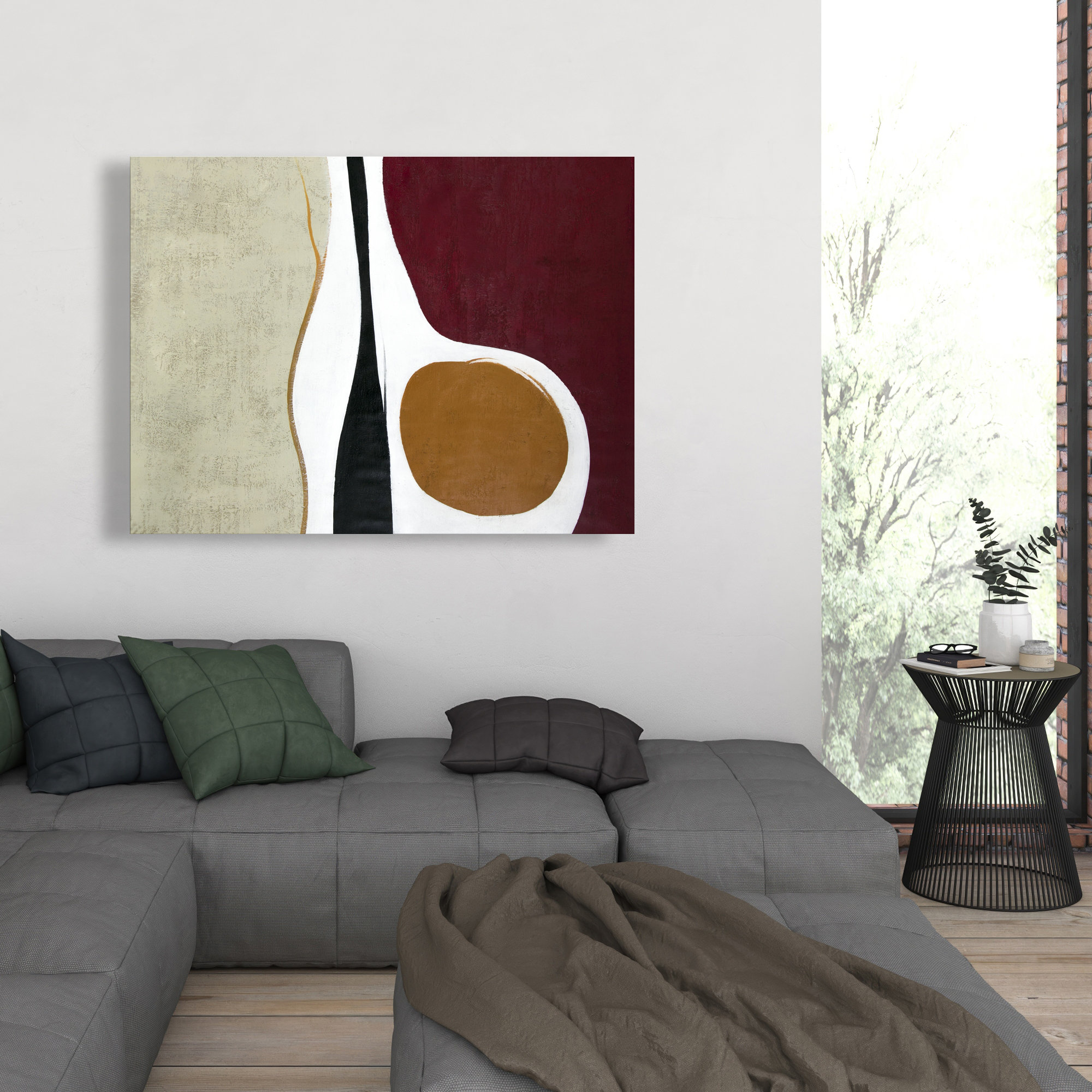 Begin Edition International Inc. Multiform Beige Shapes Canvas ...