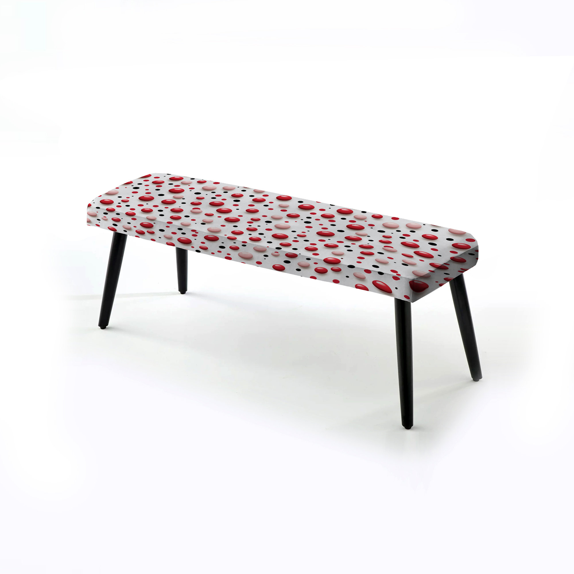 Design Art Red Poupart Polka Dot Party - Polka Dots Upholstered Black ...