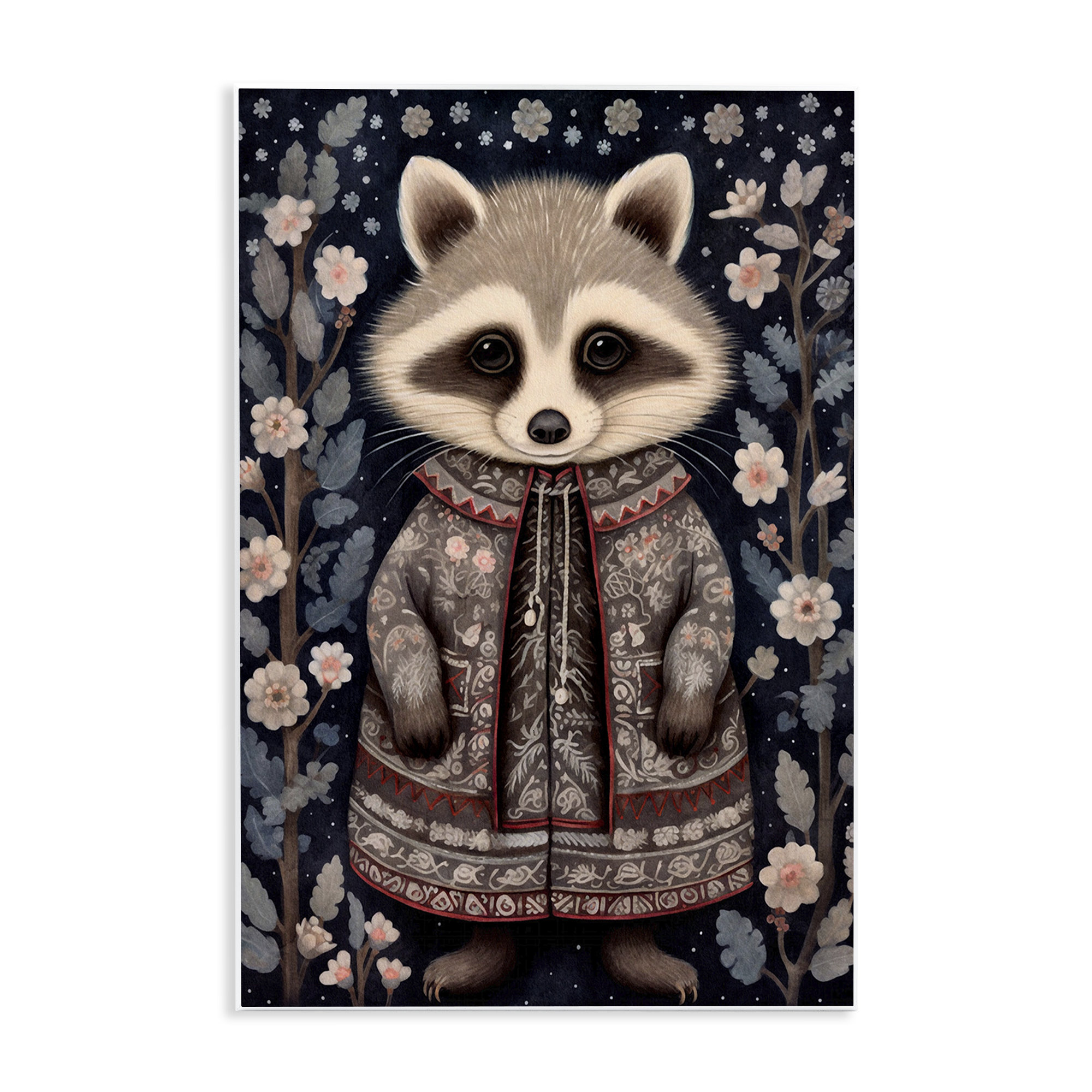 Stupell Industries Woodland Pattern Raccoon Wall Plaque Art by The ...