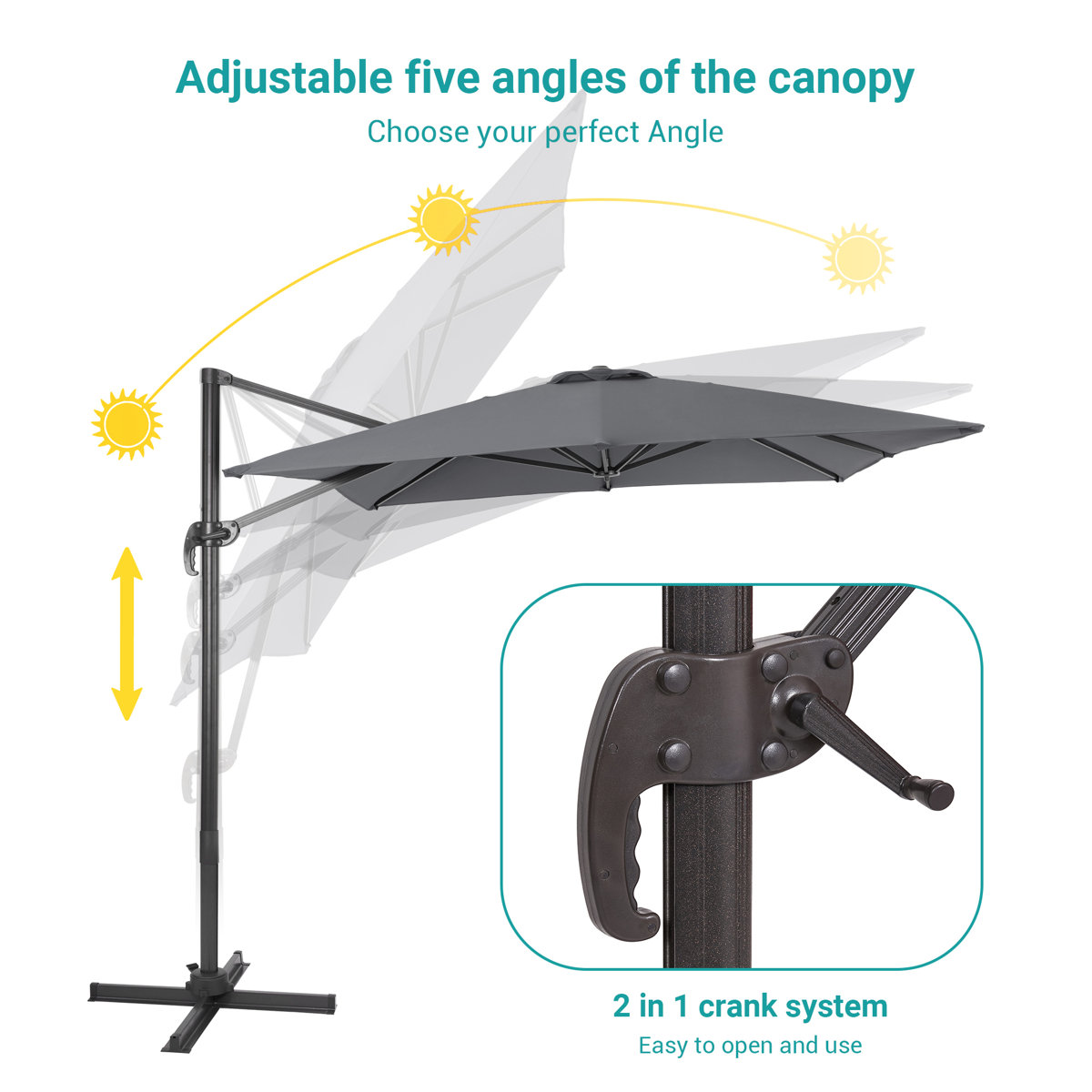 Arlmont & Co. Ruy 96" x 120'' Umbrella | Wayfair